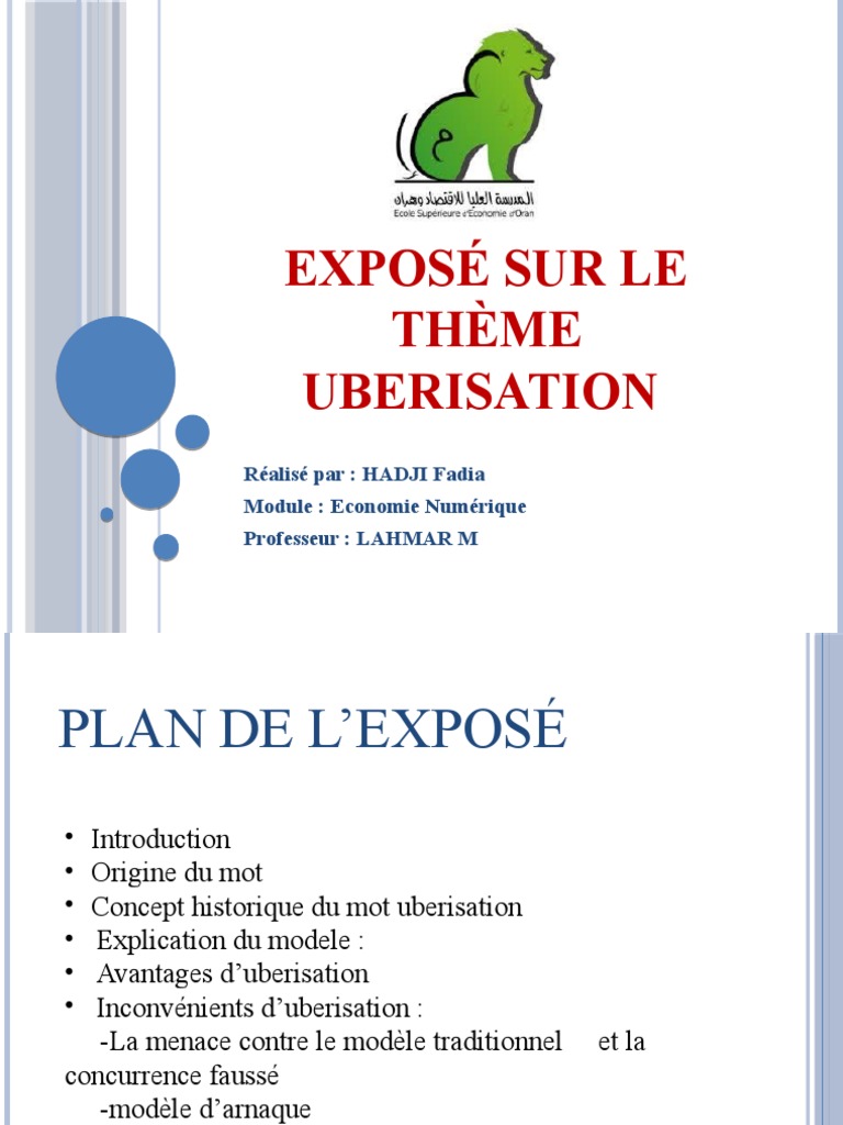 Exposé sur l'ubérisation économique | PDF | Business | Économie