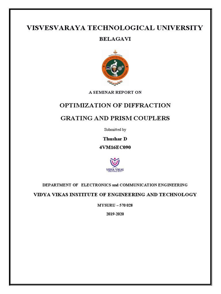 Seminar Front Sheet - Acknowledgement Format | PDF | Electromagnetism ...