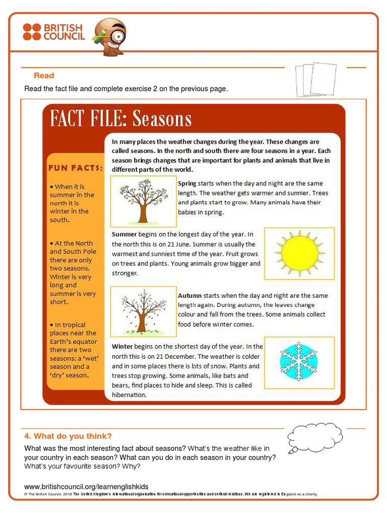 Reading-Practice-Seasons | PDF | Social Science | Wellness