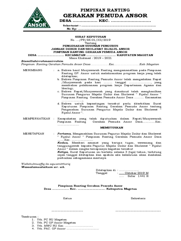 Contoh SK-SK RANTING | PDF