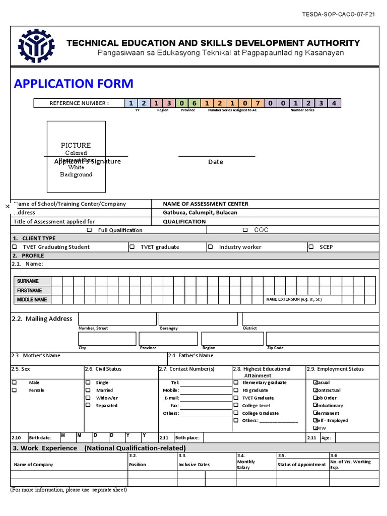 Application Form With Admission Slip | PDF