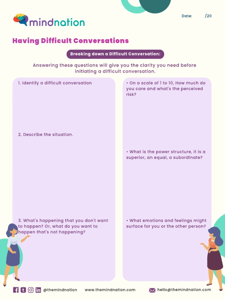 Having Difficult Conversations Worksheet | PDF