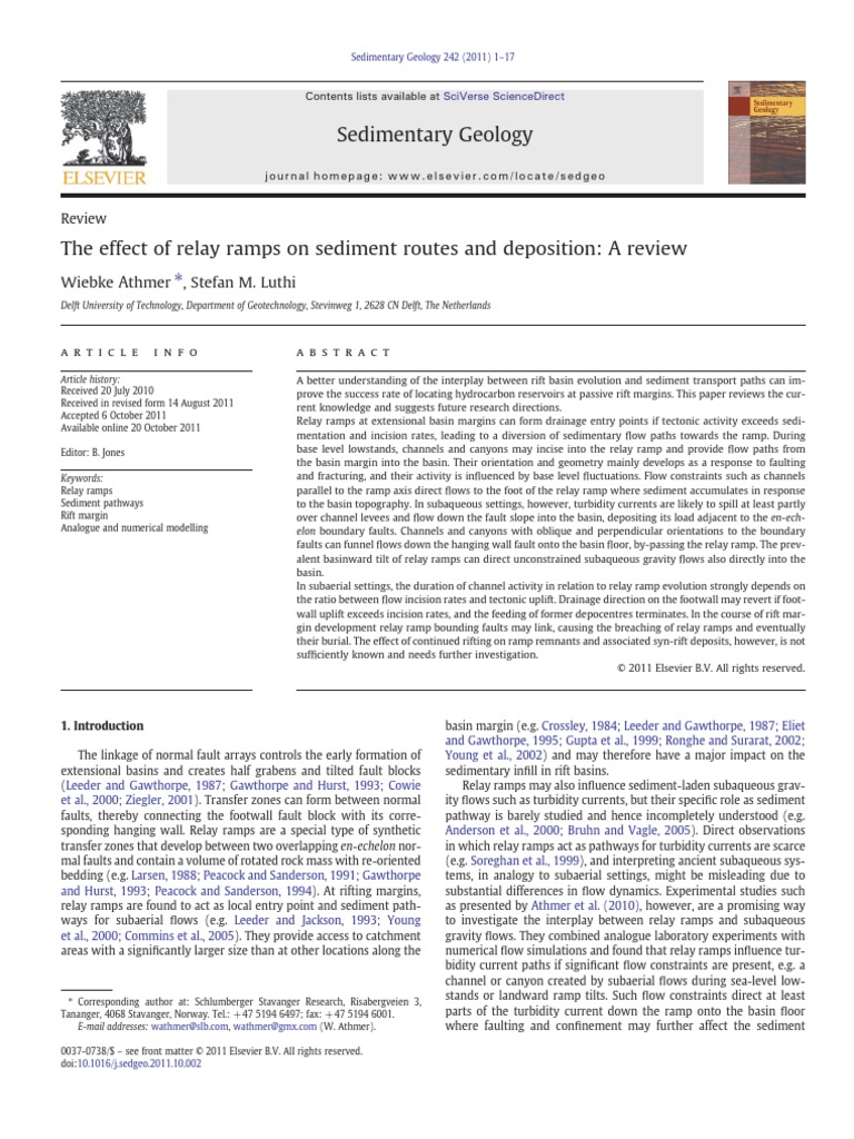 The Effect of Relay Ramps On Sediment Routes and Deposition. A Review ...