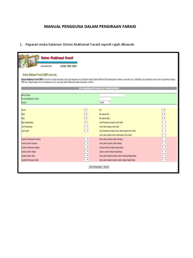 Manual Pengiraan Faraid | PDF