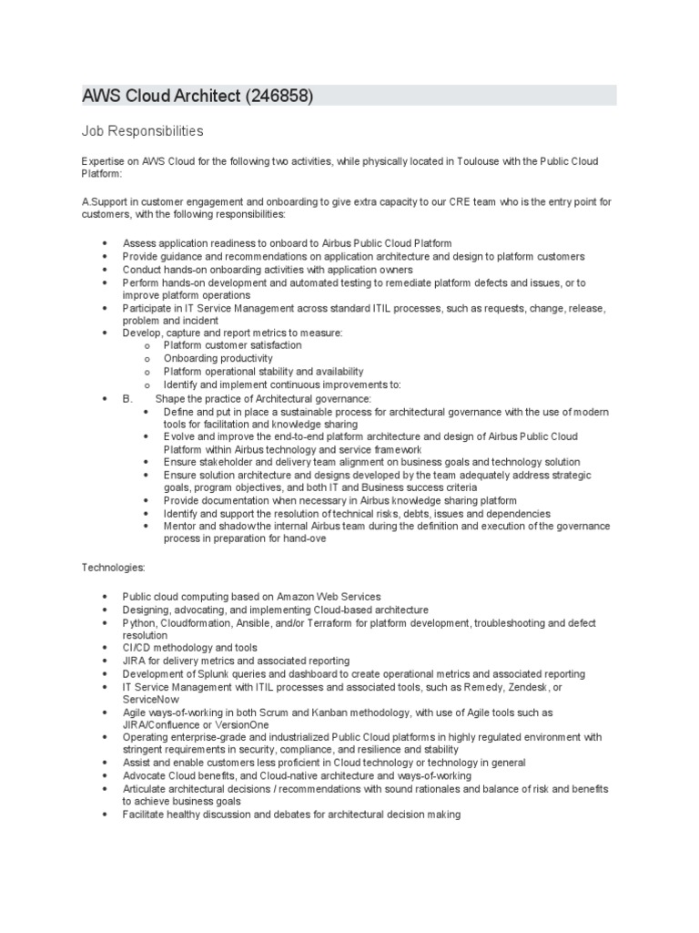 AWS Cloud Architect | PDF | Cloud Computing | Amazon Web Services