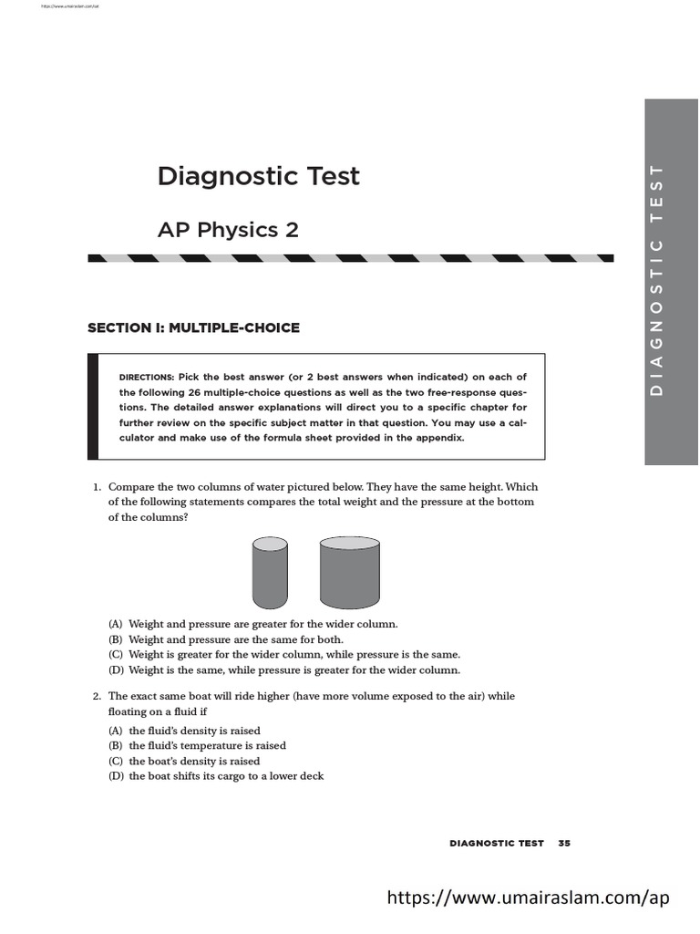 AP Physics 2 Practice Test | PDF | Gases | Magnetic Field
