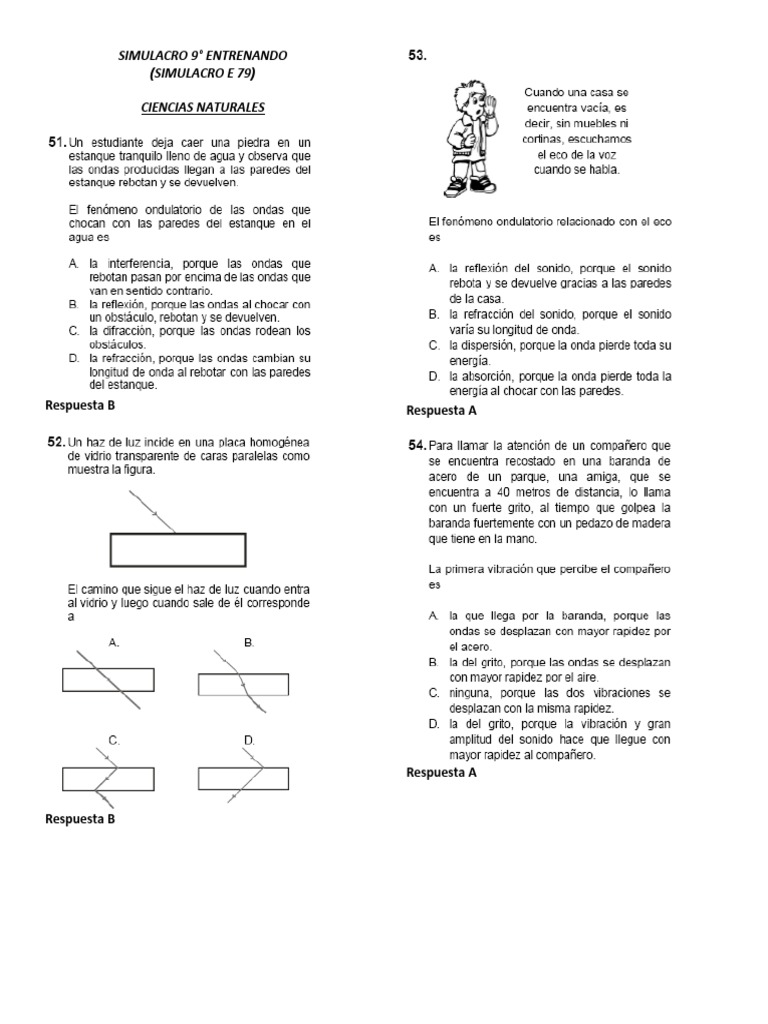 SIMULACRO 9 Ciencias Naturales E79 | PDF