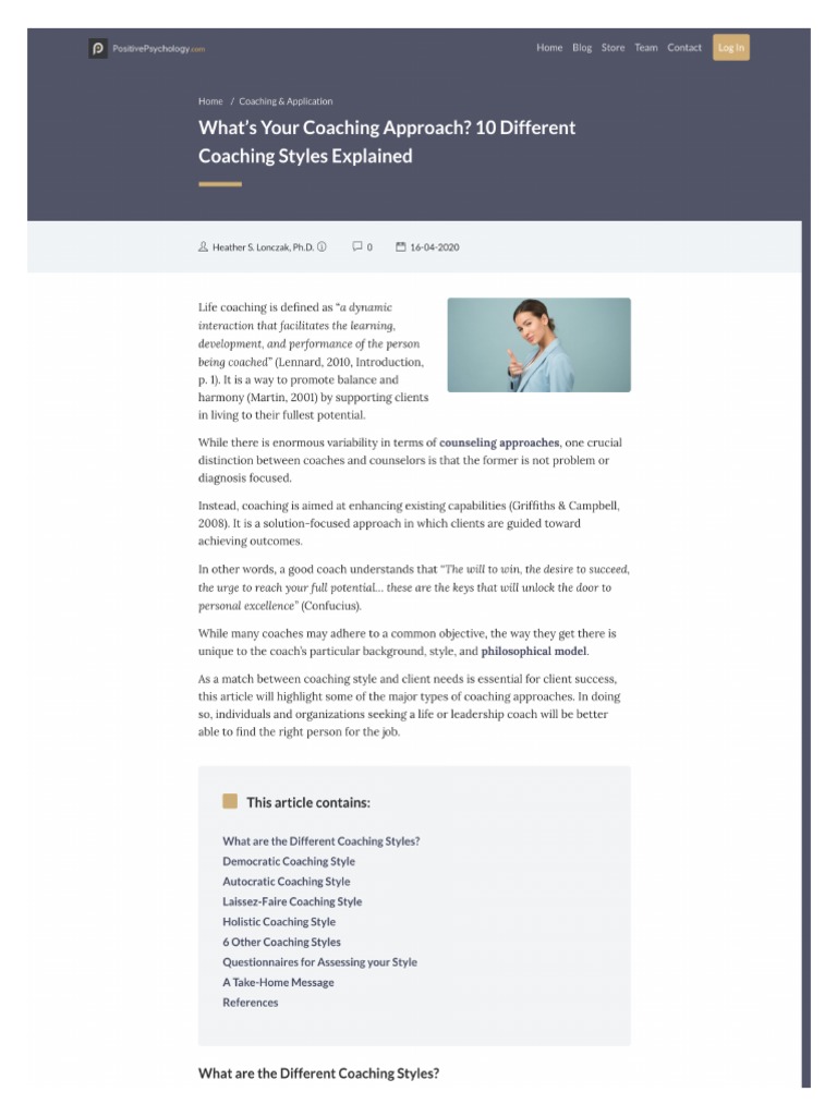 Different Coaching Styles Explained | PDF