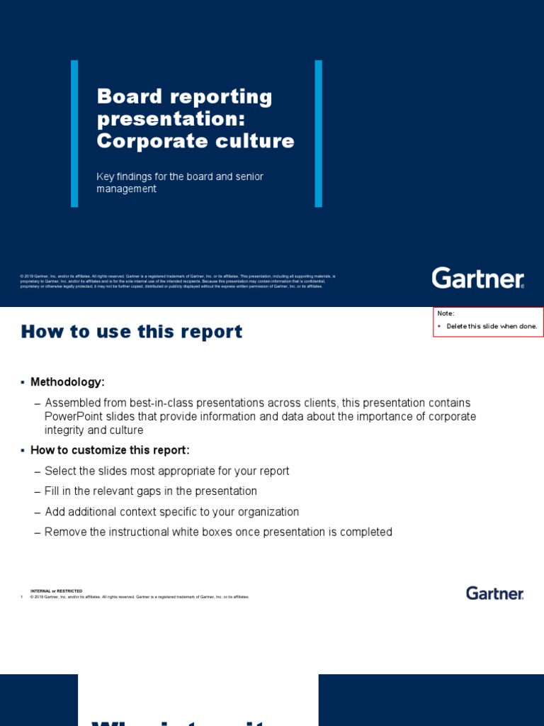 Board Reporting Presentation: Corporate Culture: Key Findings For The ...