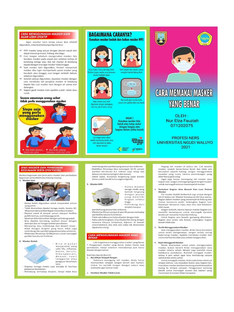 Leaflet Cara Menggunakan Masker | PDF