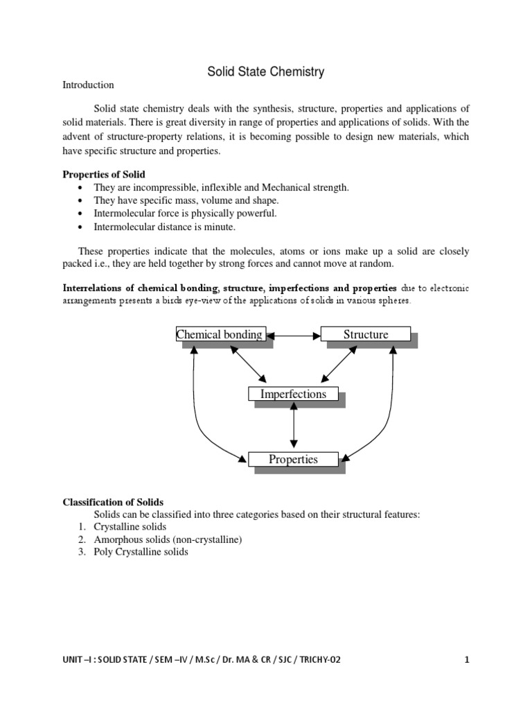 Solid State | PDF | Crystal Structure | Solid