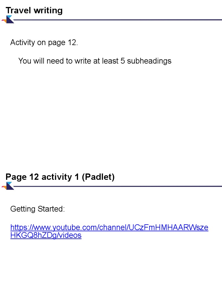 Activity On Page 12. You Will Need To Write at Least 5 Subheadings | PDF