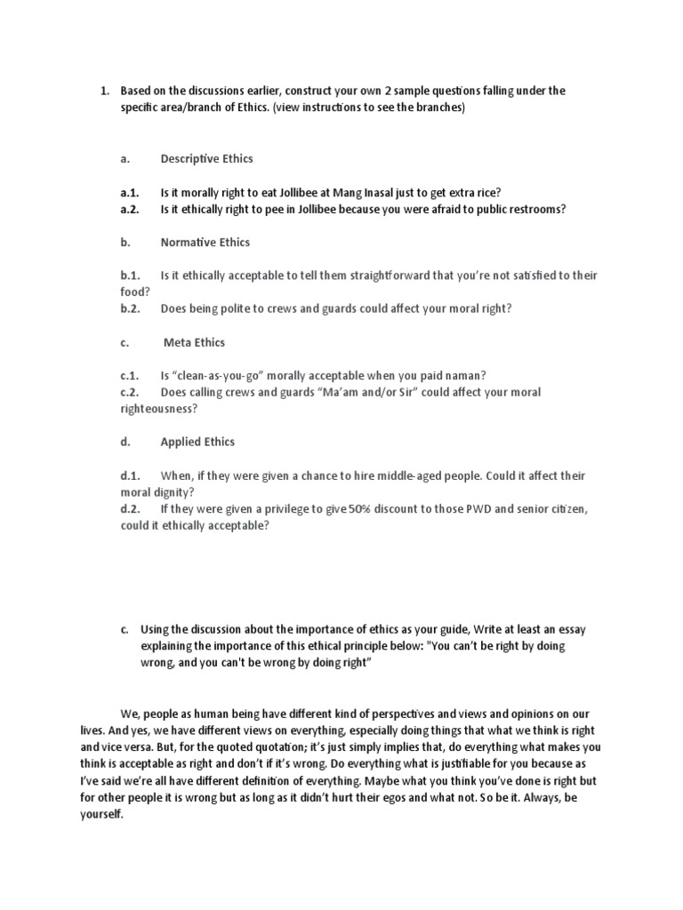 A. Descriptive Ethics | PDF