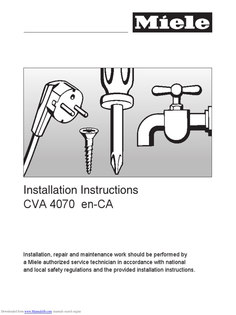 Miele Coffee Maker Cva - 4070 - Enca | PDF | Ac Power Plugs And Sockets ...
