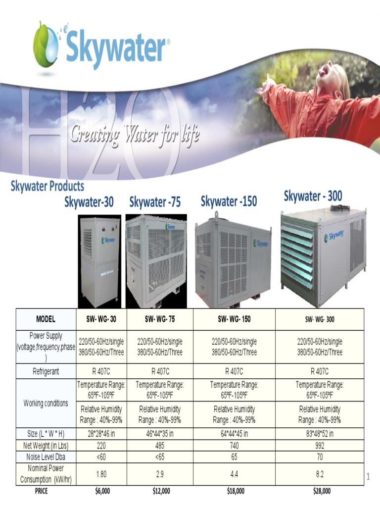 Skywater Product Specifications & Pricing | PDF