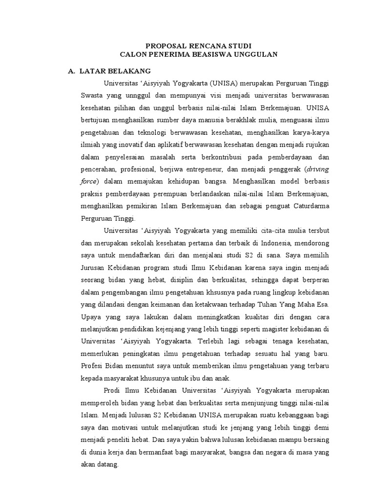 PDF Proposal Rencana Studi Beasiswa PDF Free | PDF