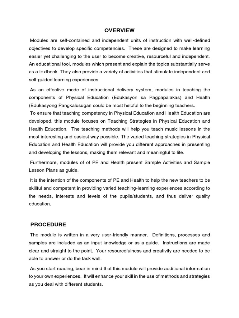 TEACHING PE AND HEALTH IN THE ELEMENTARY GRADES Print | PDF | Physical ...