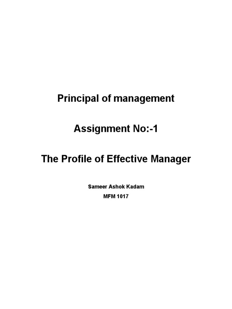 Principal of Management | PDF | Leadership | Negotiation