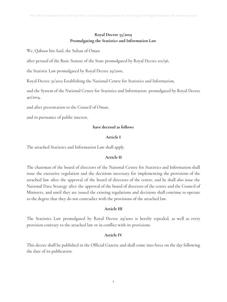 2019-0055 Formatted | PDF | Decree | Policy