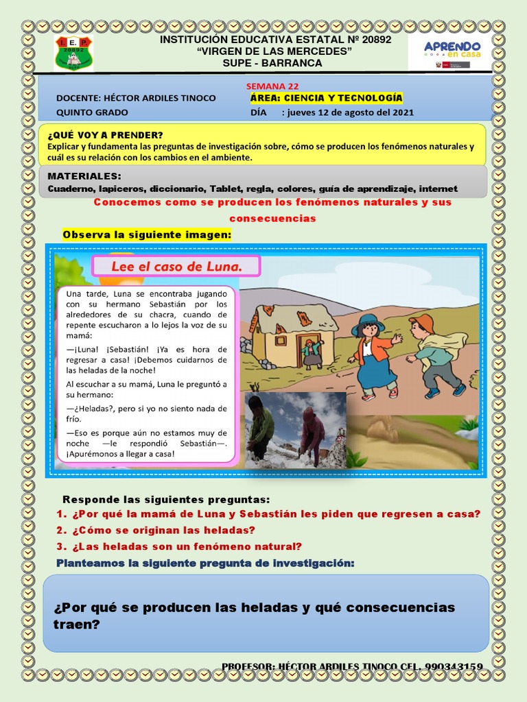 Semana 22 - Ciencia y Tecn - Como Se Producen Los Fenomenos Naturales ...