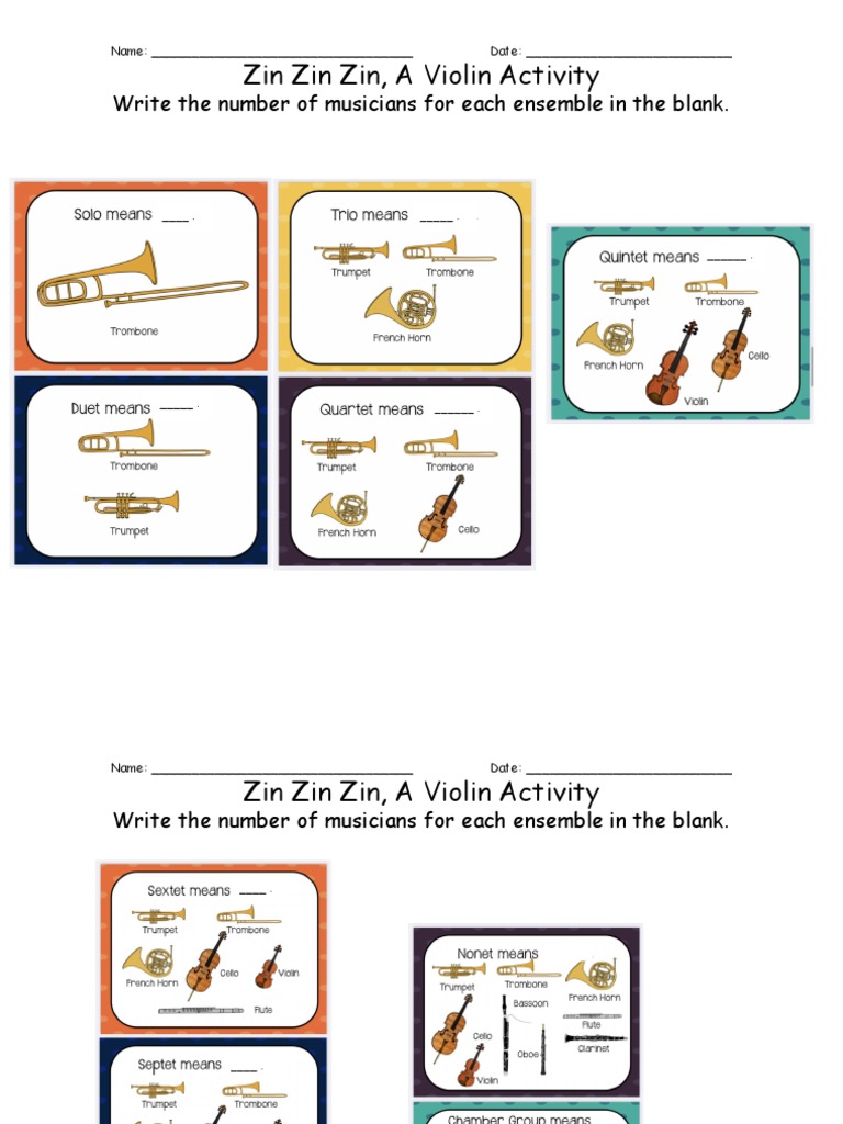 Zin Zin Zin, A Violin Activity | PDF