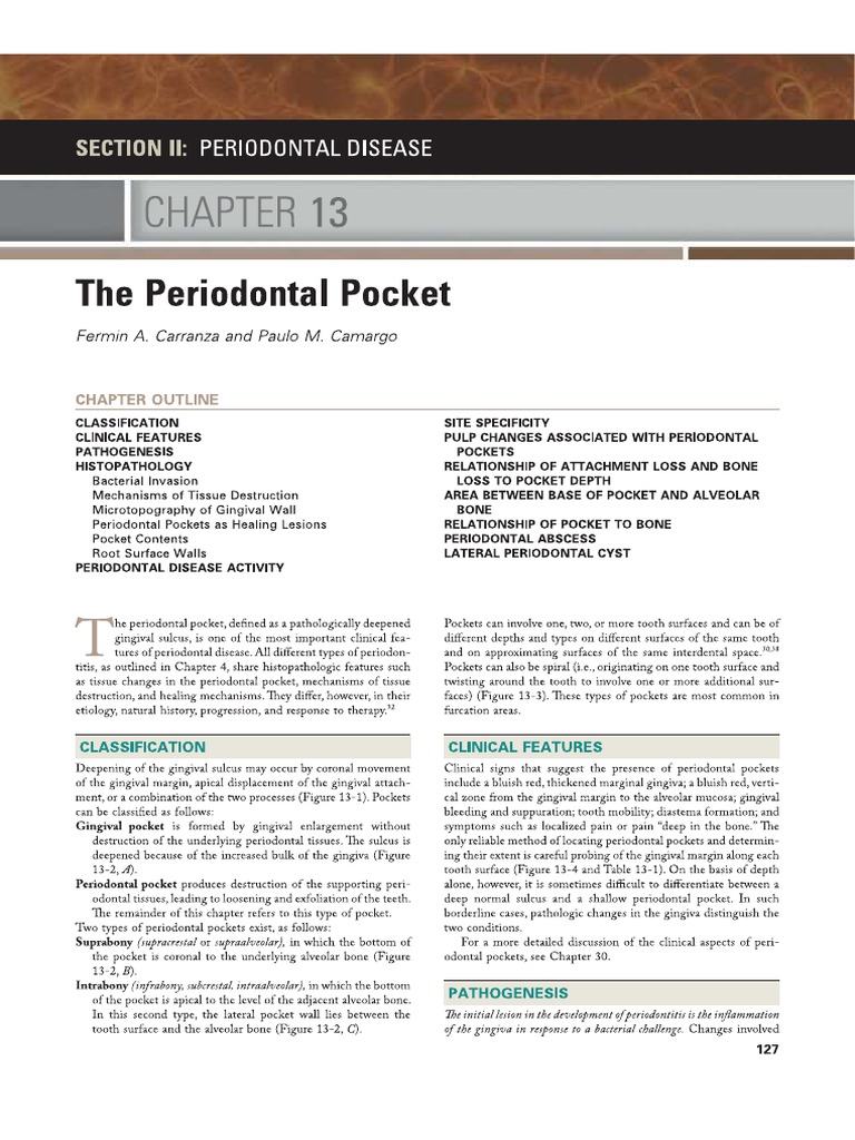 Capitulo 13 Carranza Bolsa Periodontal | PDF