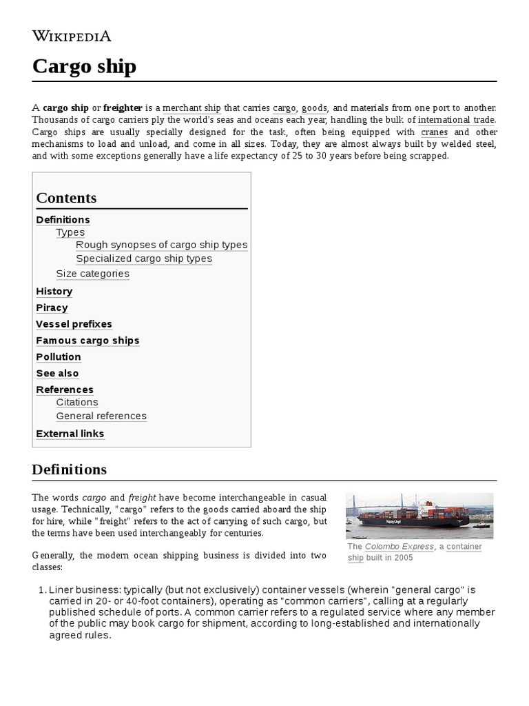 Cargo Ship | PDF | Cargo Ship | Shipping