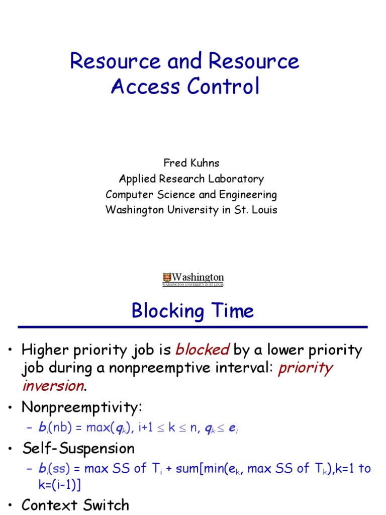 Resource and Resource Access Control | PDF | Scheduling (Computing) | Operating System
