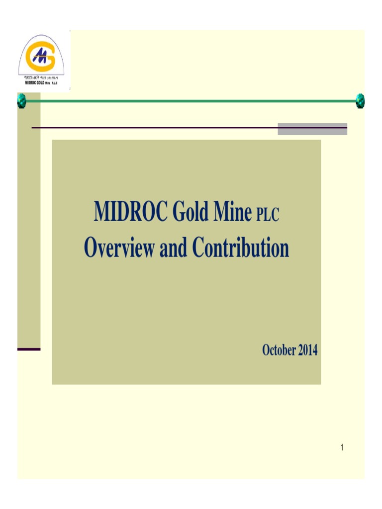 MIDROC Gold Mine Overview and Contribution: October 2014 | PDF | Mining ...