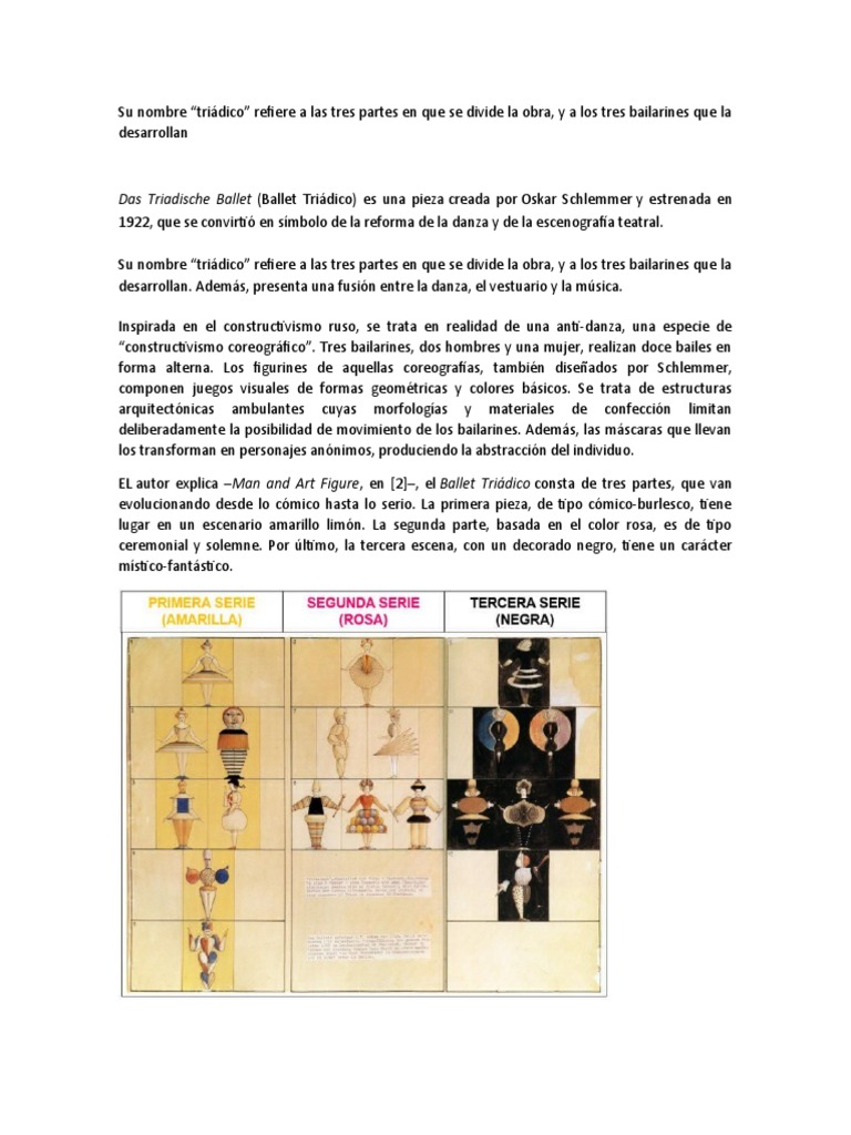 Informacion Ballet Triadico | PDF | Teatro | Bailes