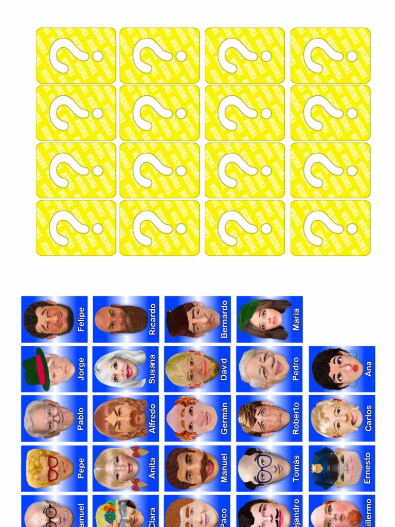 Plantillas Juego Quién Es Quién | PDF