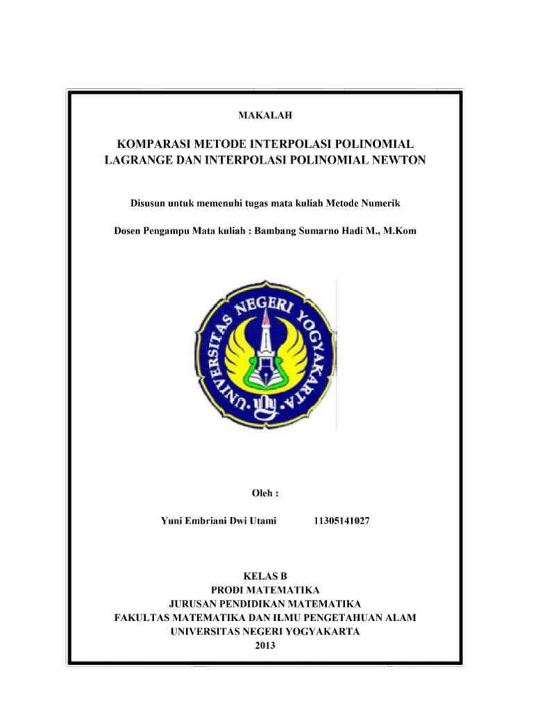 Dokumen - Tips - Interpolasi Lagrange Dan Newton | PDF