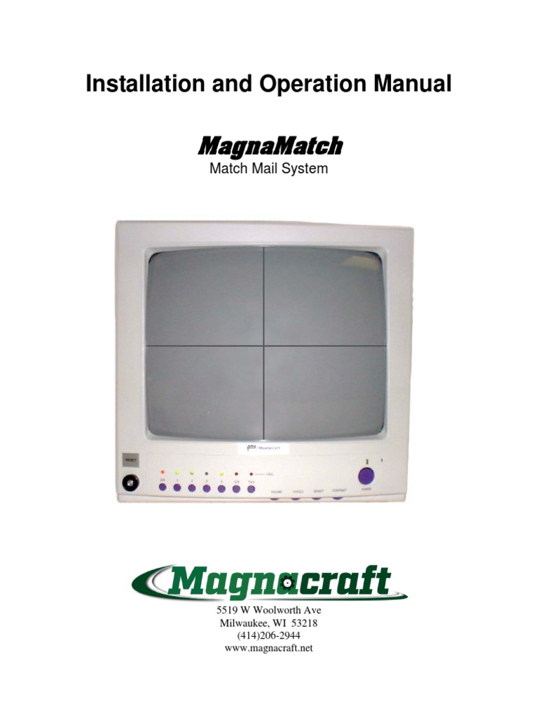 Magnacraft Magnamatch Manual | PDF | Electrical Connector | Troubleshooting
