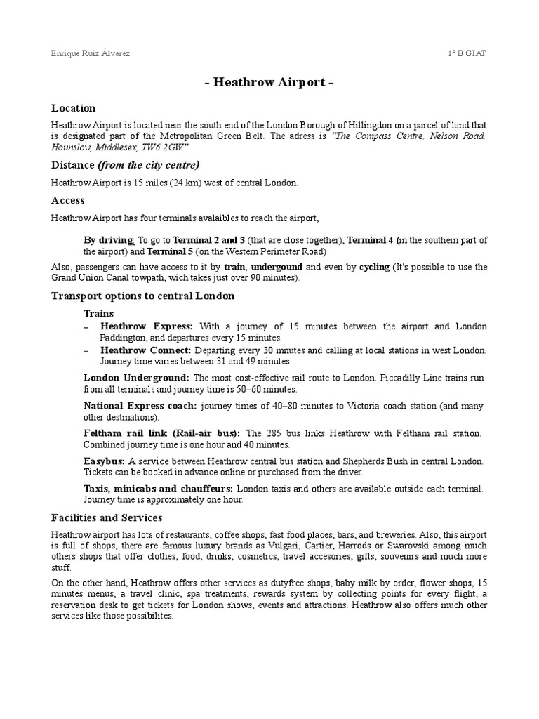 Heathrow | PDF | London | Airport