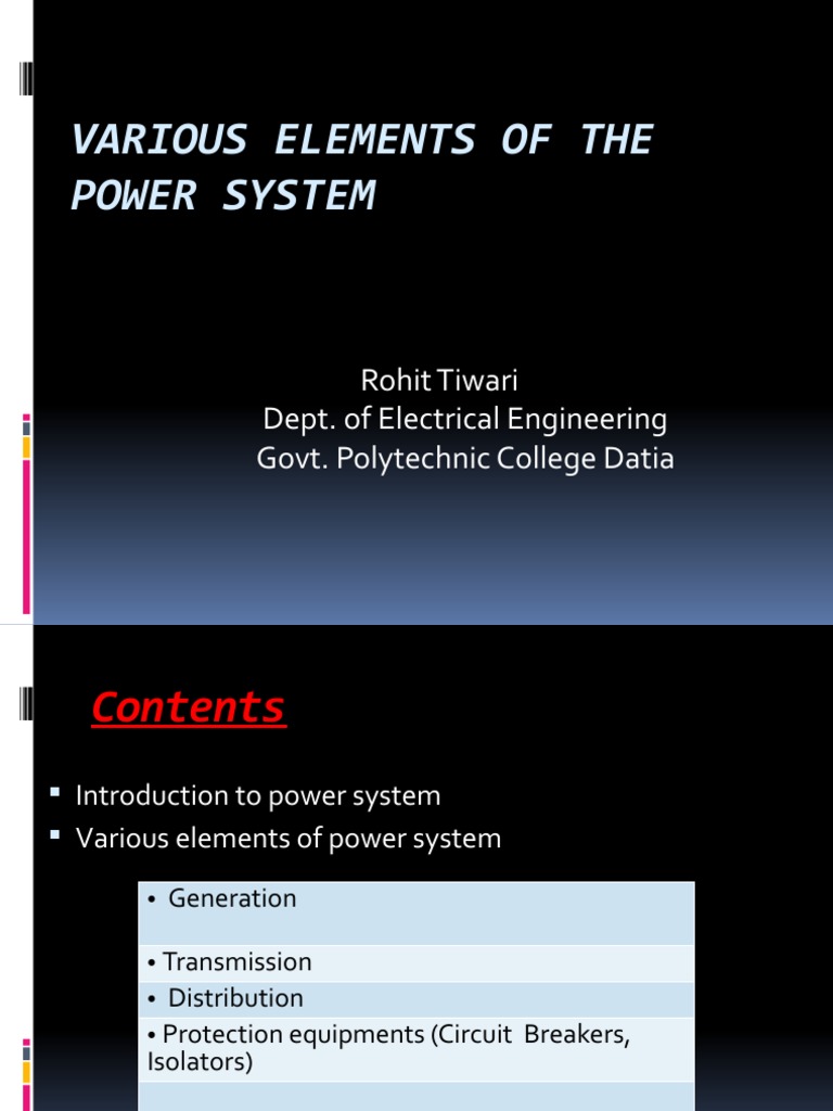 Key Components of Power Systems | PDF | Electrical Substation ...