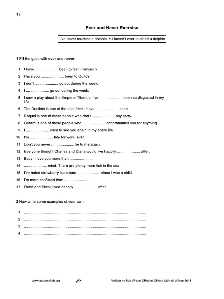 Ejercicio Ever y Never | PDF