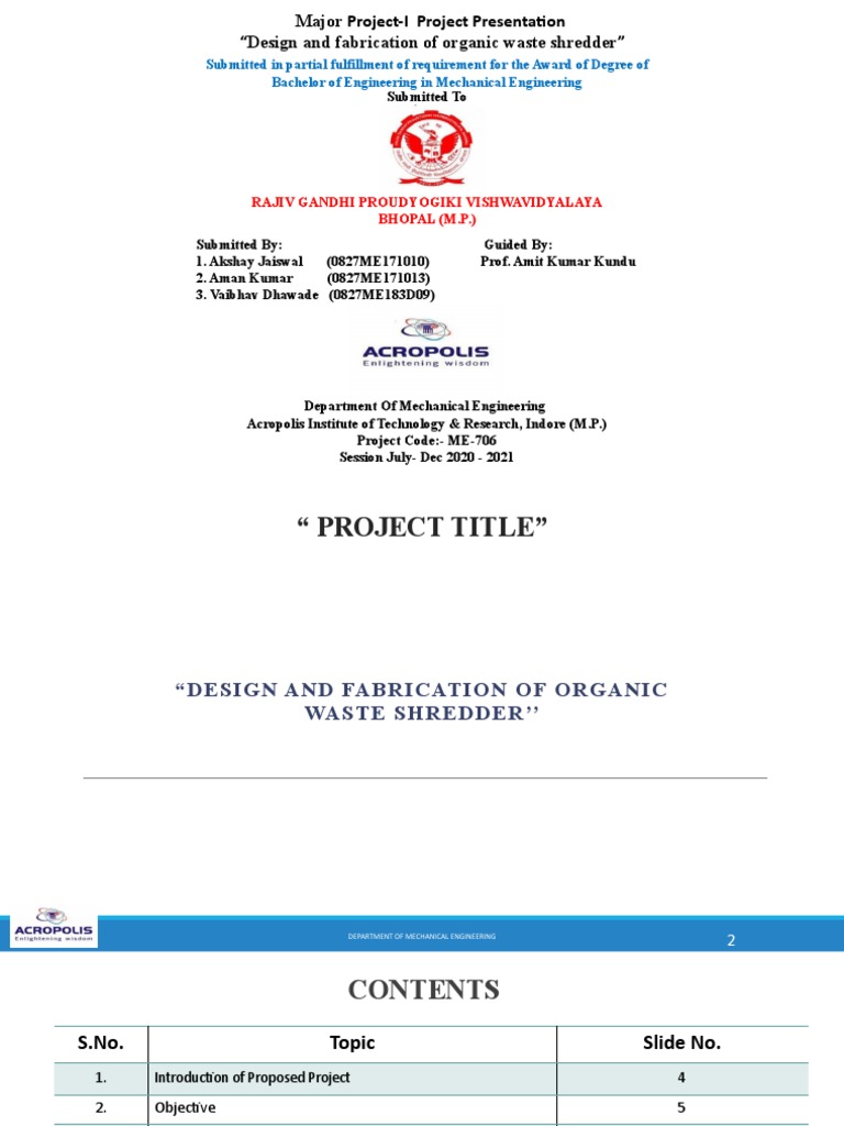 Major Project PPT Format For VII Sem July-Dec 2020-21 | PDF | Electric ...