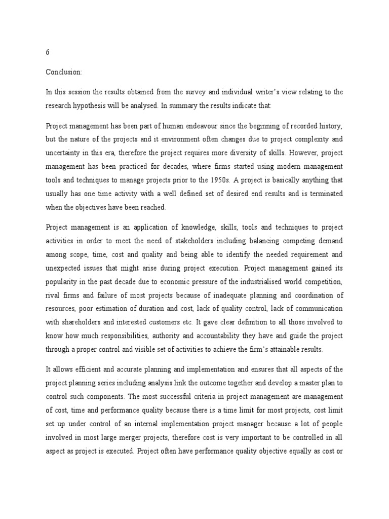 Conclusion of Total GH | PDF | Project Management | Business