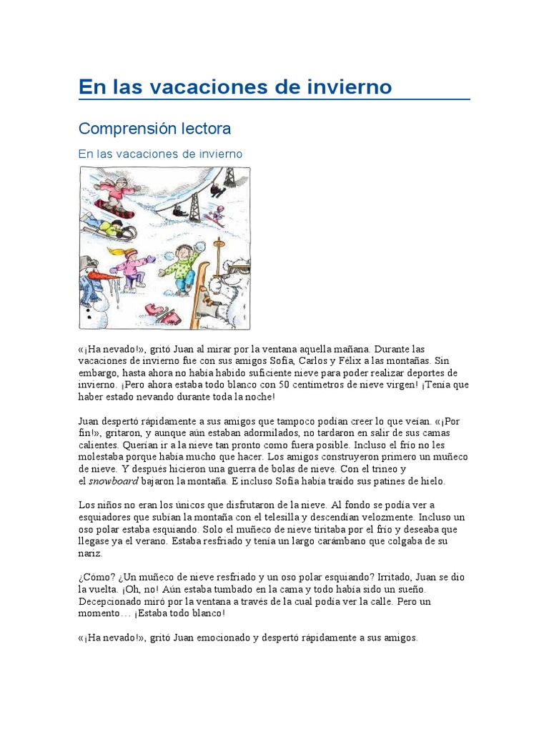 En Las Vacaciones de Invierno | PDF