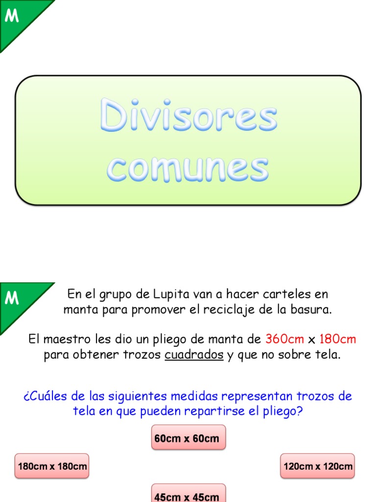 Divisores Comunes. Presentación | PDF | Teoría de los números ...