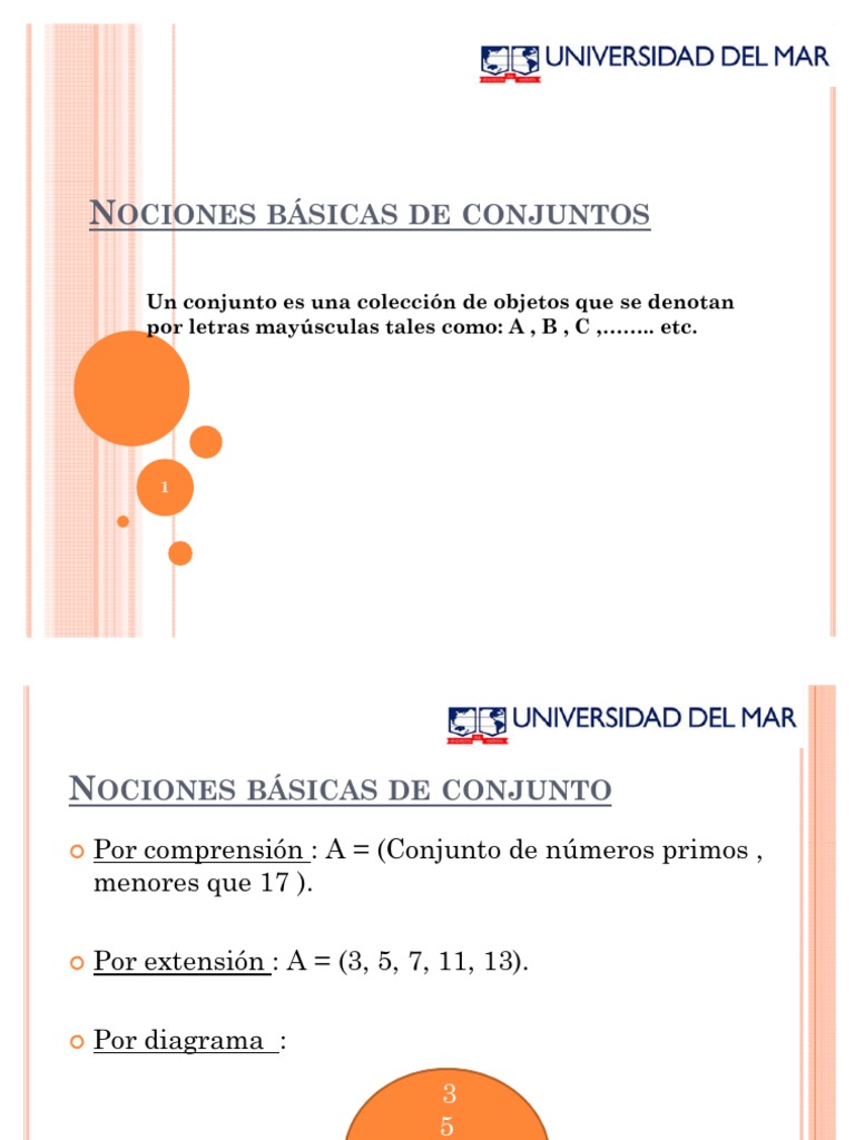Nociones Básicas de Conjuntos | PDF | Conjunto (Matemáticas) | Objetos ...