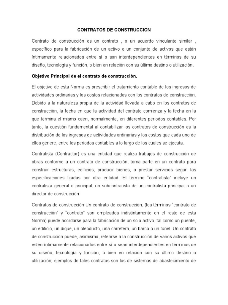 Contratos de Construccion | PDF | Contratista general | Medición