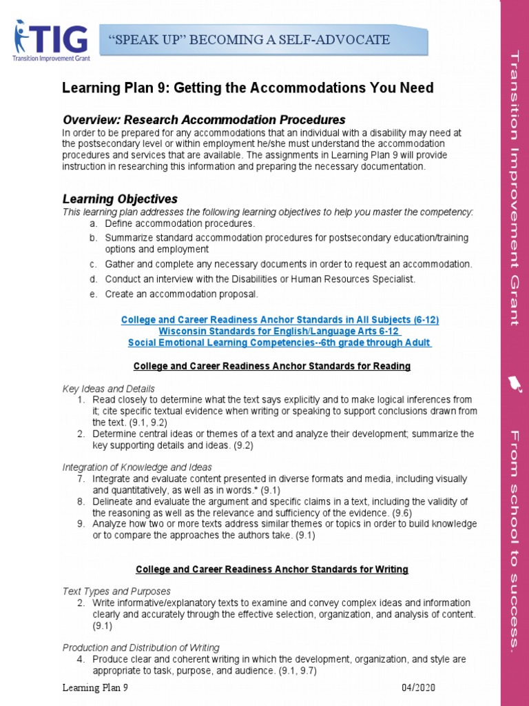 9 Learning Plan Overview | PDF | English Language | Reading Comprehension