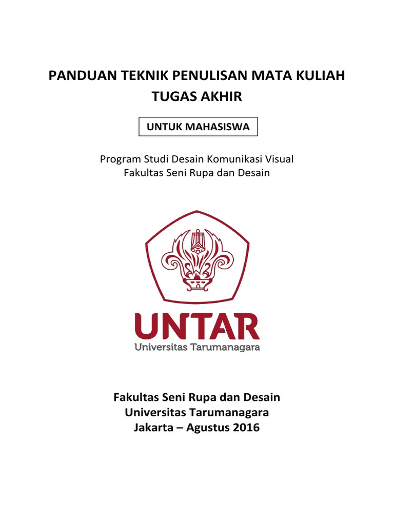 Panduan Sistematika Dan Teknik Penulisan MK Tugas Akhir DKV FSRD Untar ...