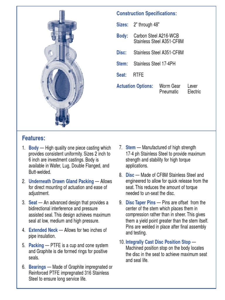 High Performance Butterfly Valve Series 400: Features | PDF | Valve ...