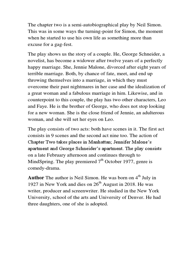 The Chapter Two - Summery | PDF