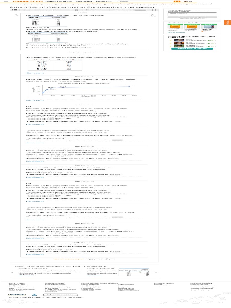 Principles of Geotechnical Engineering 7th Edition Textbook Solutions Chegg - Com 10 | PDF ...