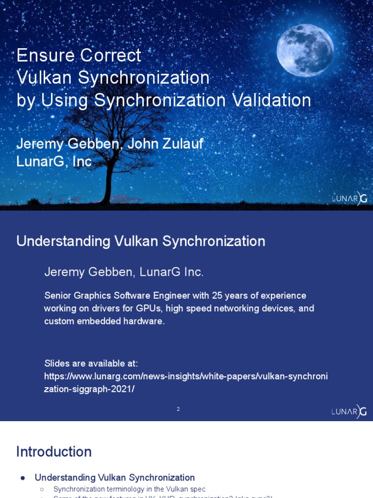 Ensure Correct Vulkan Synchronization By Using Synchronization Validation Pdf Computer