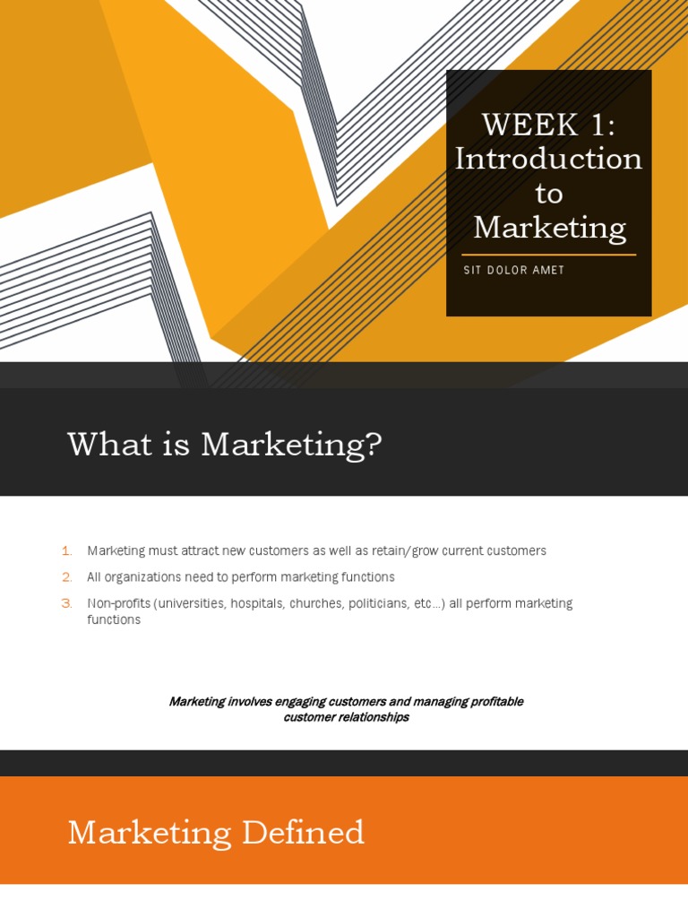 Week 1 - Intro - Full | Download Free PDF | Marketing | Customer
