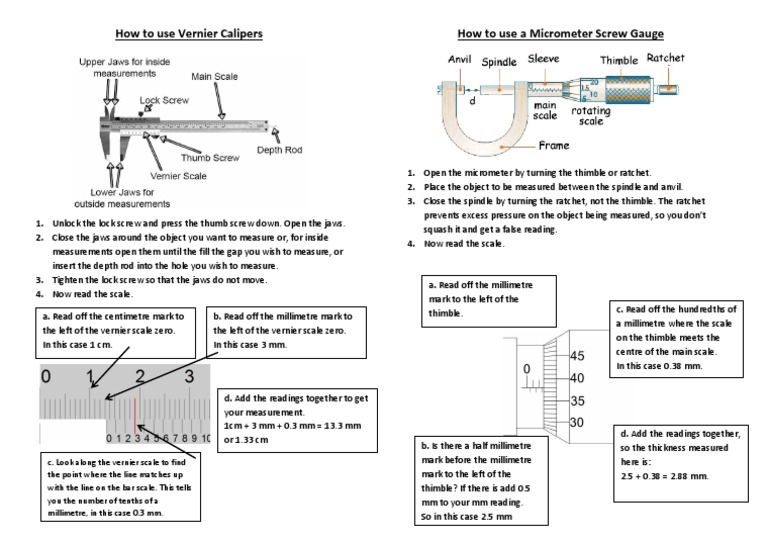 Physics 4 Micrometers and Calipers Guide | PDF | Tools | Length